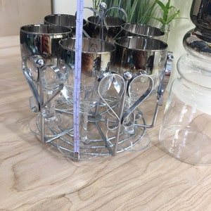 Silver Ombre Sangria Pitcher With Glasses, Vintage Decanter With Wine ...