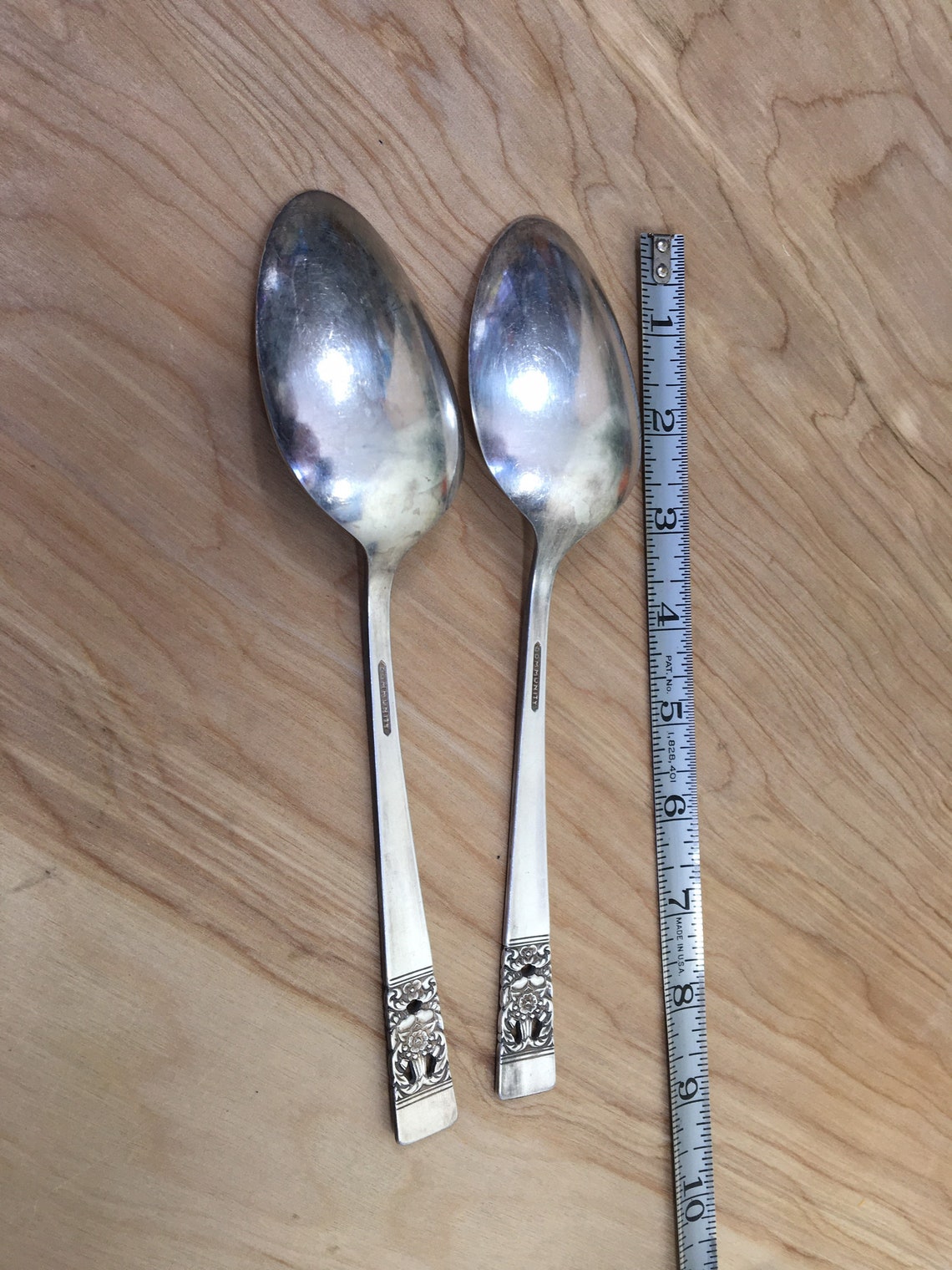 Art Deco Pattern Hampton Court Community Serving Spoon Pair - Etsy