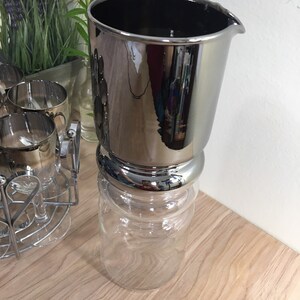 Silver Ombre Sangria Pitcher With Glasses, Vintage Decanter With Wine ...