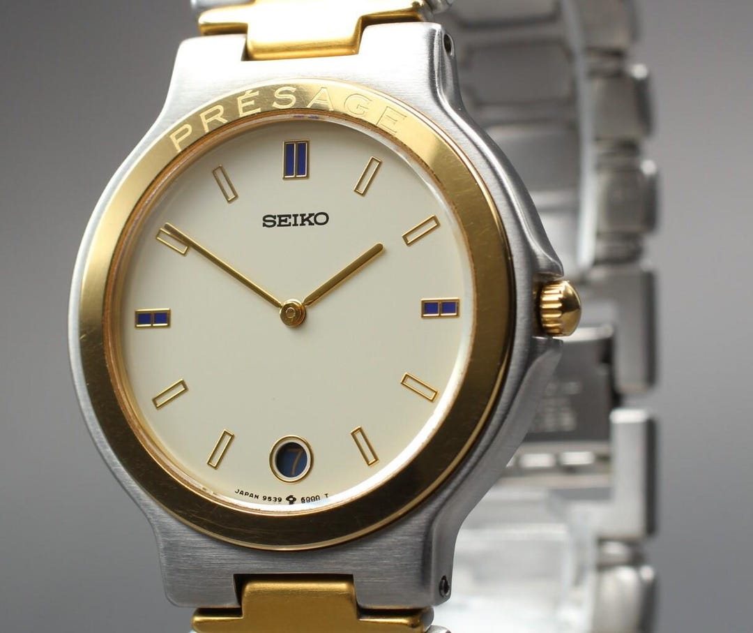 Vintage [exc+5] Seiko Presage 9539-6000 Quartz Cream Dial Men's Watch ...