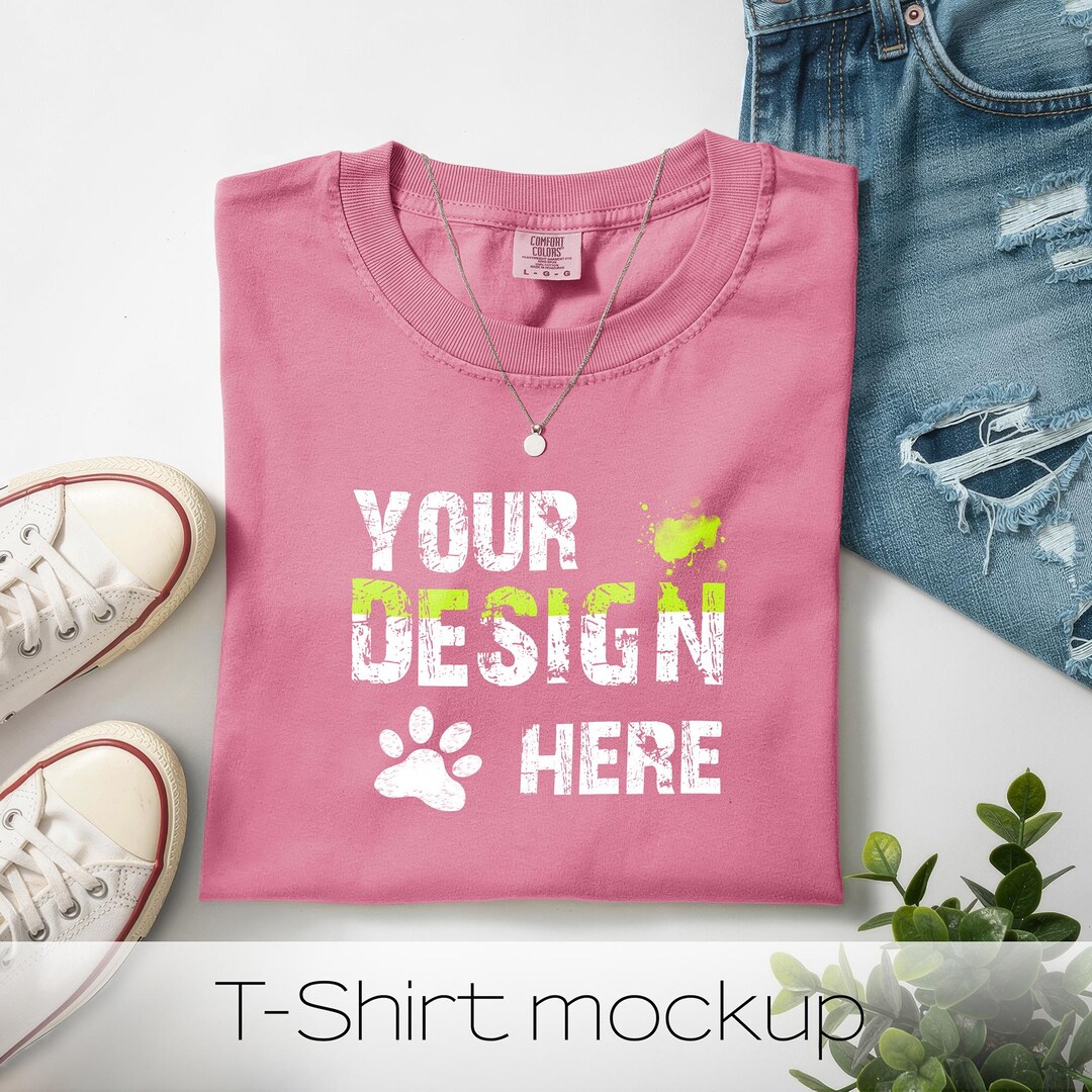 Comfort Colors 1717 Crunchberry - Flat Lay T-shirt Mockup – Studio ...