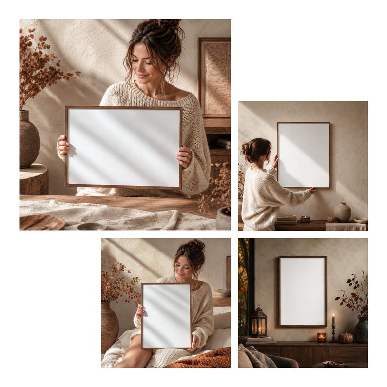 Frame Mockup Bundle PSD | 15 Halloween Wall Art Mockups | Luxury Wabi ...