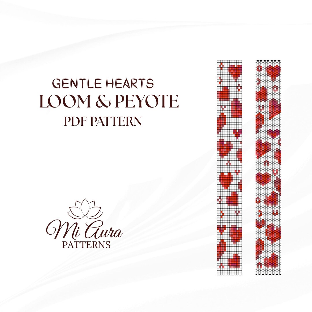 Cute Heart Bead Bracelet Pattern | Peyote & Loom | Miyuki Delica 11/0 ...