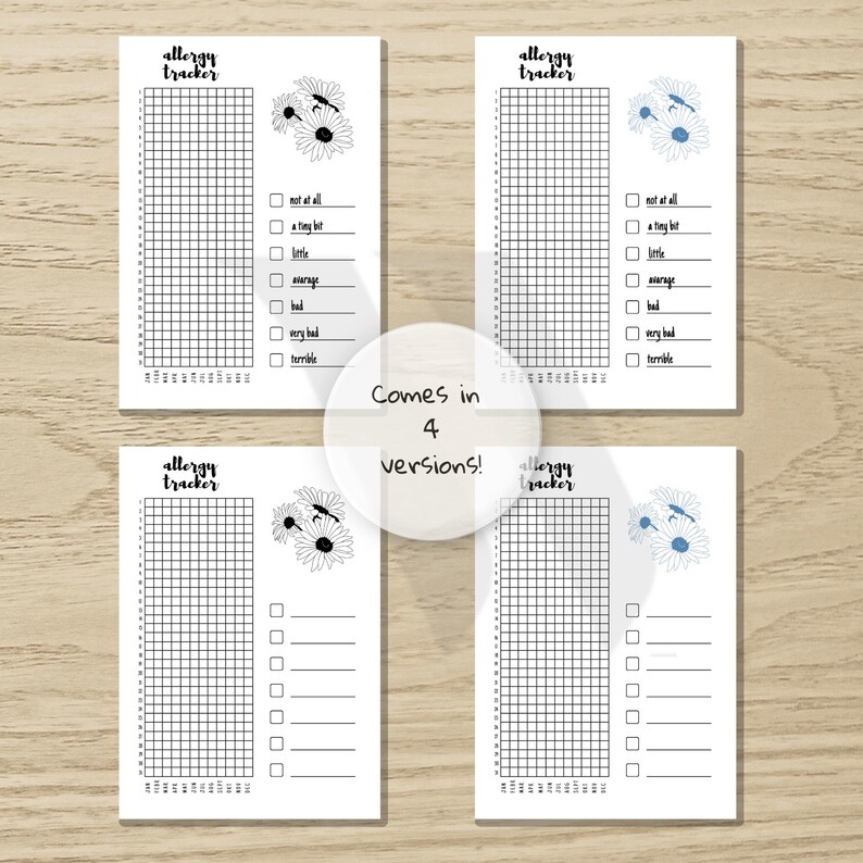Yearly Allergy Tracker Printable | Symptom & Health Log - Etsy