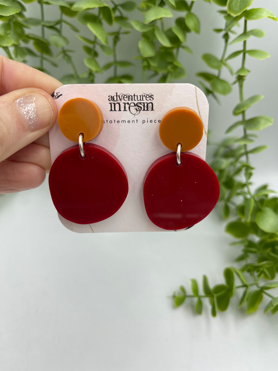 Resin Color Block Dangle Earrings With Surgical Steel Posts Criminson ...