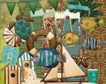 Sailor Scrapbook Nautical Scrabook Ocean Scrapbook Kit | Etsy