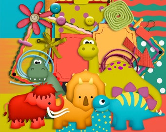 Dinosaur scrap book Dinosaur scrapbook Kids scrapbook | Etsy