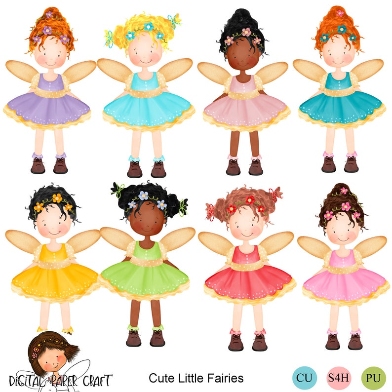 Watercolor Fairy Clipart Kids Clipart Birthday Clipart - Etsy