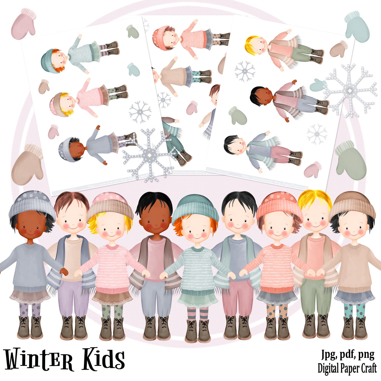 Watercolor Clipart Children Kids Clipart Birthday Clipart - Etsy