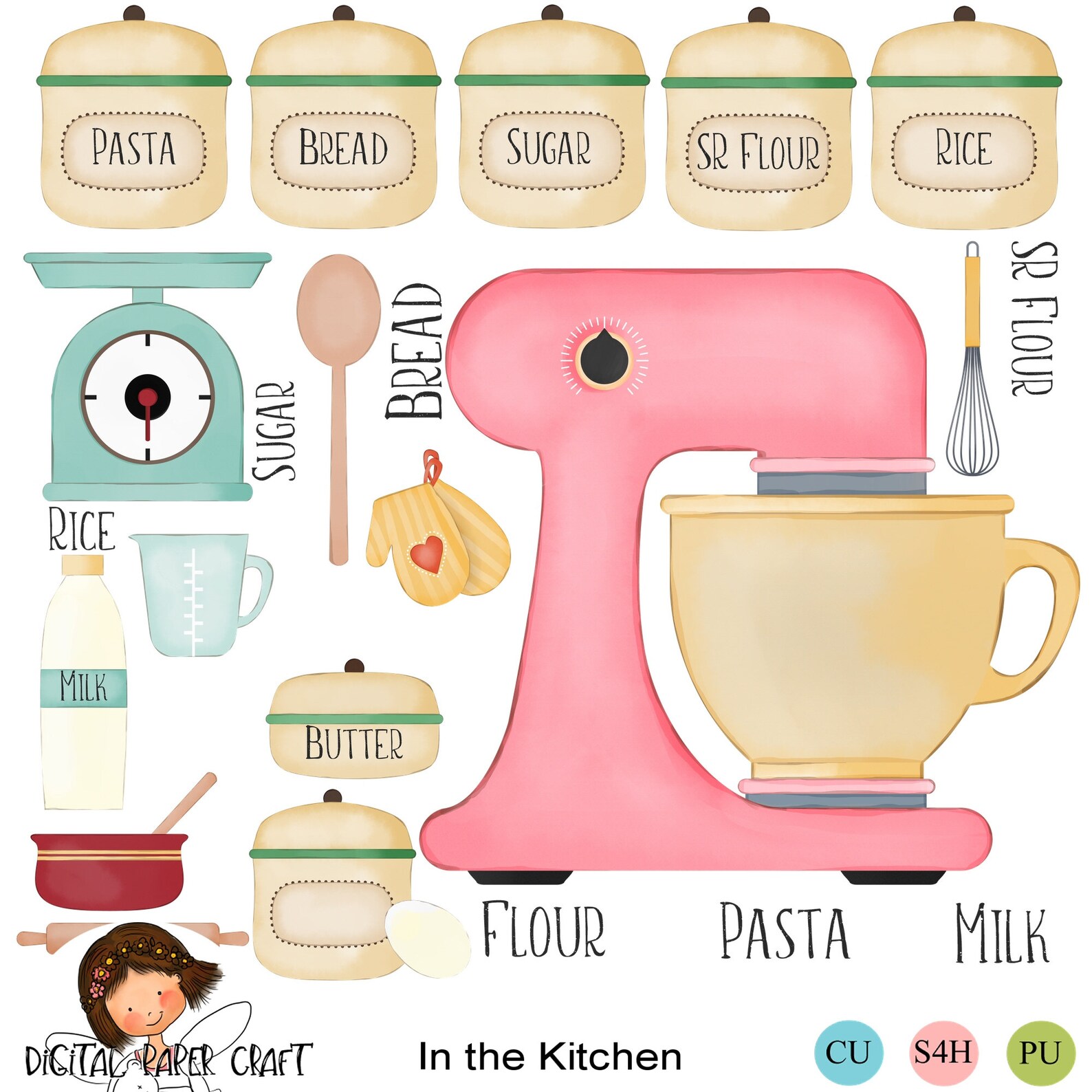 Kitchen Clipart Cooking Clipart Clipart Mixer Journal | Etsy Canada