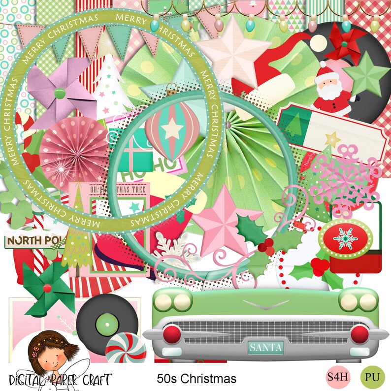 Retro Christmas Scrapbook 50s Scrapbook Scrapbooking Kit - Etsy