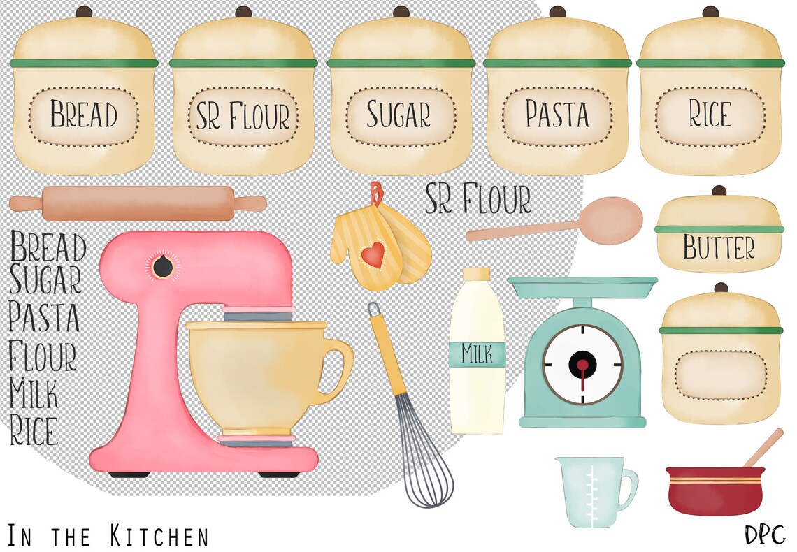Kitchen Clipart Cooking Clipart Clipart Mixer Journal | Etsy Canada