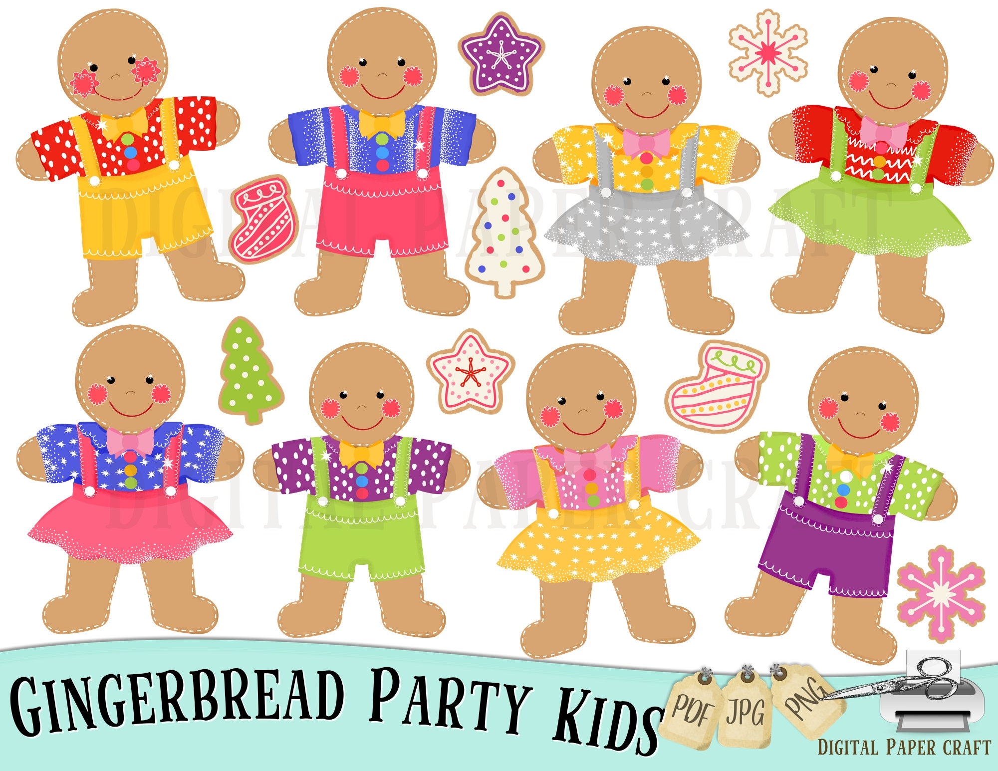 Gingerbread Men, Gingerbread Girls, Cooking, Christmas Clipart ...