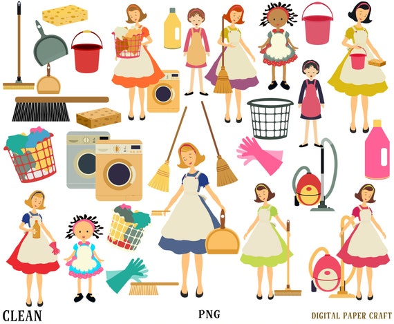 Doing Household Chores Clipart Etsy
