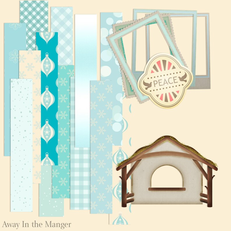 Christmas Nativity Scrapbook Kit: Away in the Manger (digital Download ...