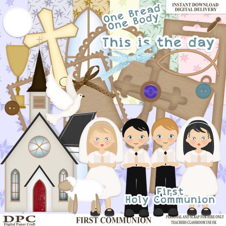 Communion Scrapbook Kit, Digital Holy Communion, Child Communion, Boy ...