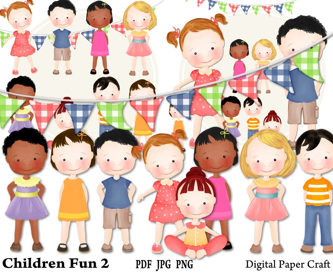 Children Clipart 2 Kids Clipart Birthday Clipart Clipart - Etsy