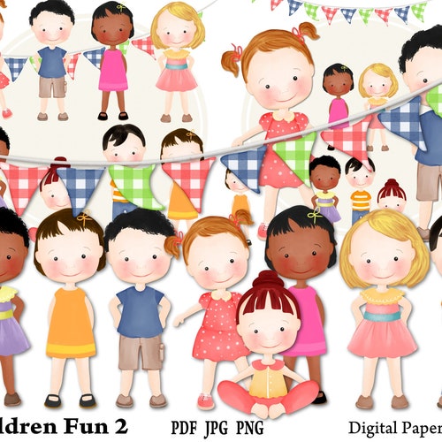 Children Clipart 2 Kids Clipart Birthday Clipart Clipart - Etsy
