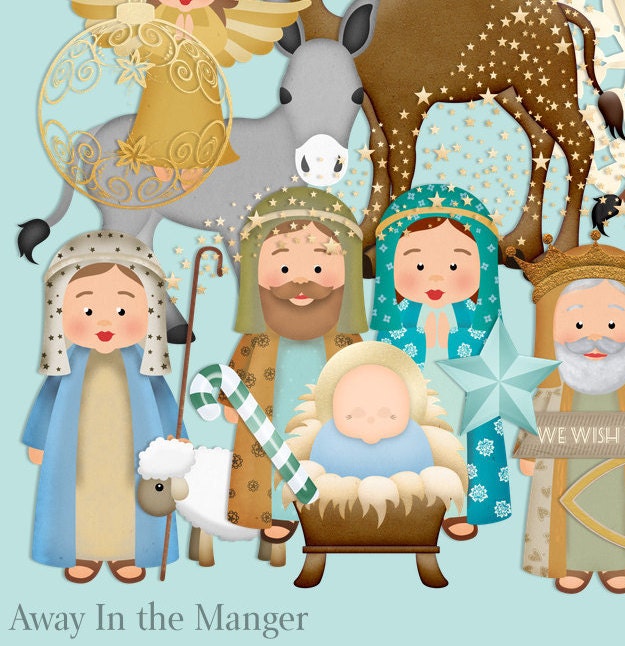 Christmas Nativity Scrapbook Kit Away in the Manger mary | Etsy