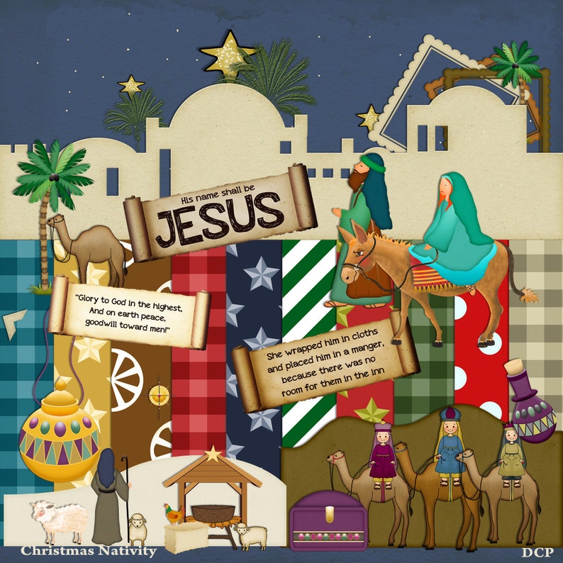 Nativity Scrap Book Christmas Scrap Book Christian - Etsy