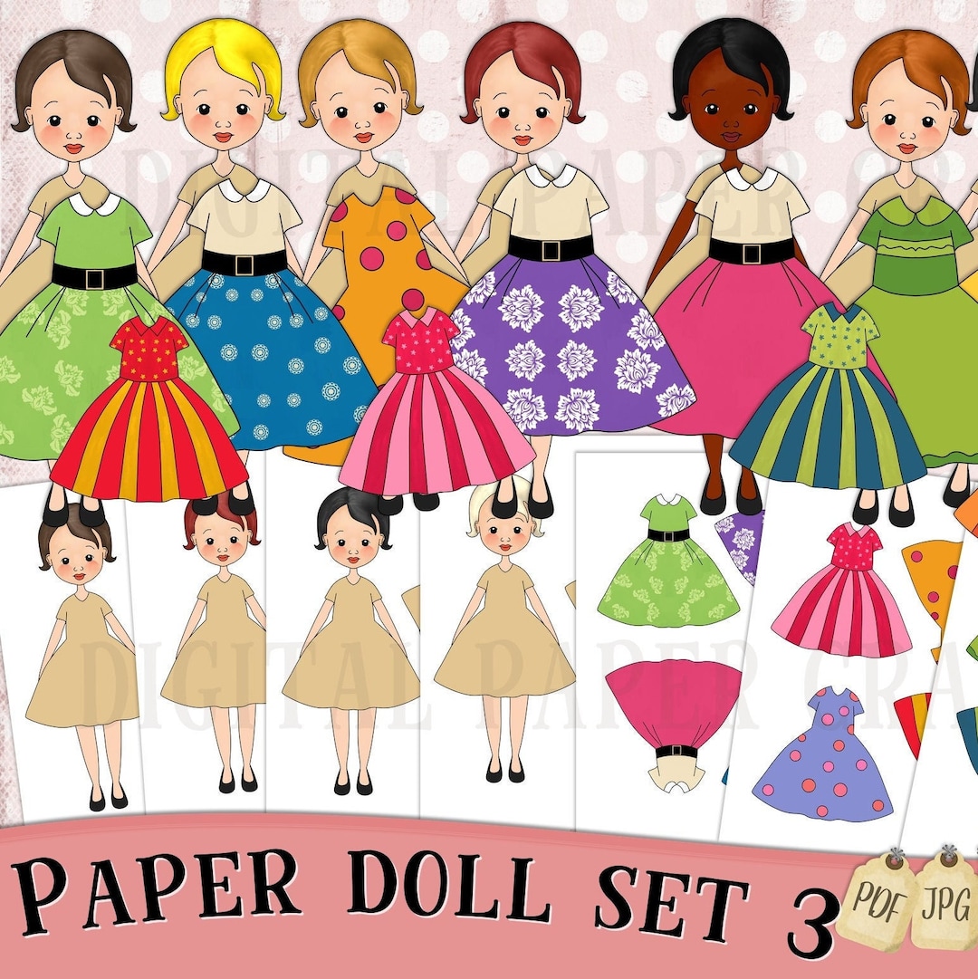 Printable Paper Doll, Short Hair, Paper Doll, Instant Download - Doll ...