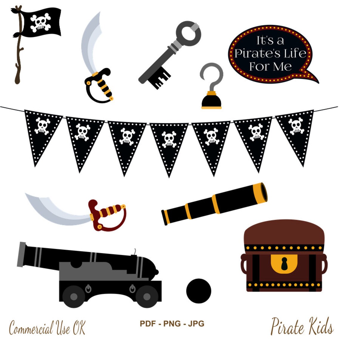 Pirate Clipart Pirates Clip Art Instant Download Pirate | Etsy