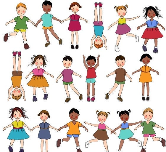 Children Clipart Play Children Kids at Play Poses | Etsy