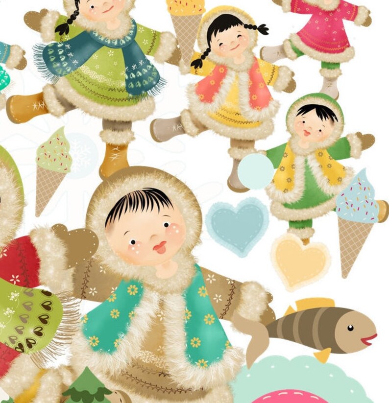 Eskimo Clipart Alaska Clipart Alaska Dolls Winter Clipart | Etsy
