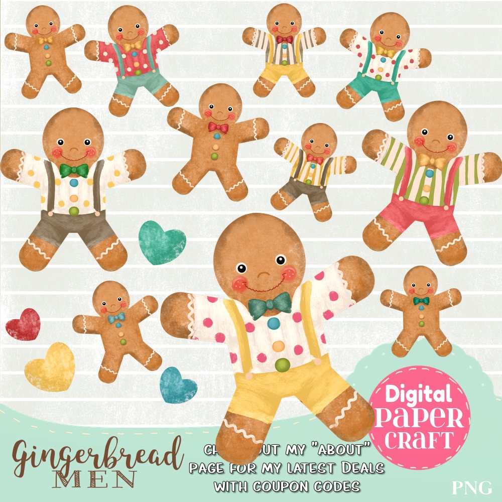 Gingerbread Clipart Clipart Christmas Christmas Gingerbread | Etsy