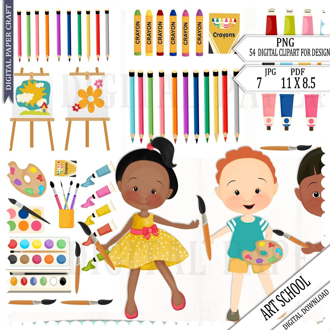 Kids Paint Clipart, Art Clipart, Paint Clipart, Instant Download ...