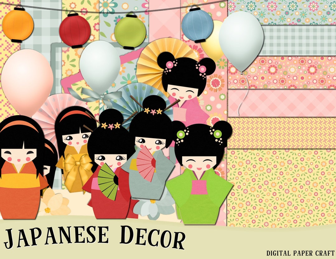Japanese Scrapbook Kit, Japanese Scrapkit, Instant Download, Digital ...