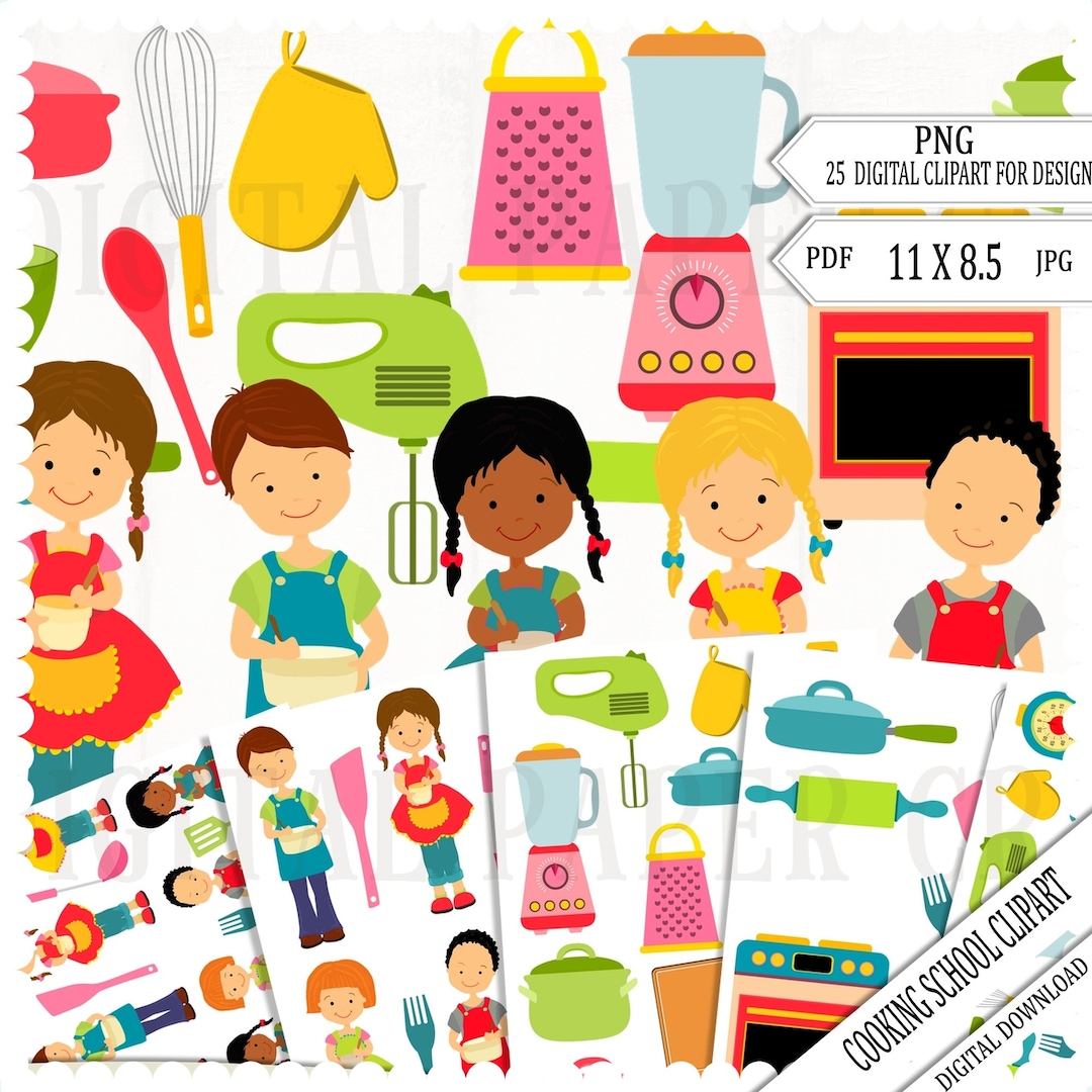 Cooking Clipart, Cooking Children, Children Clipart, Kitchen Clipart ...