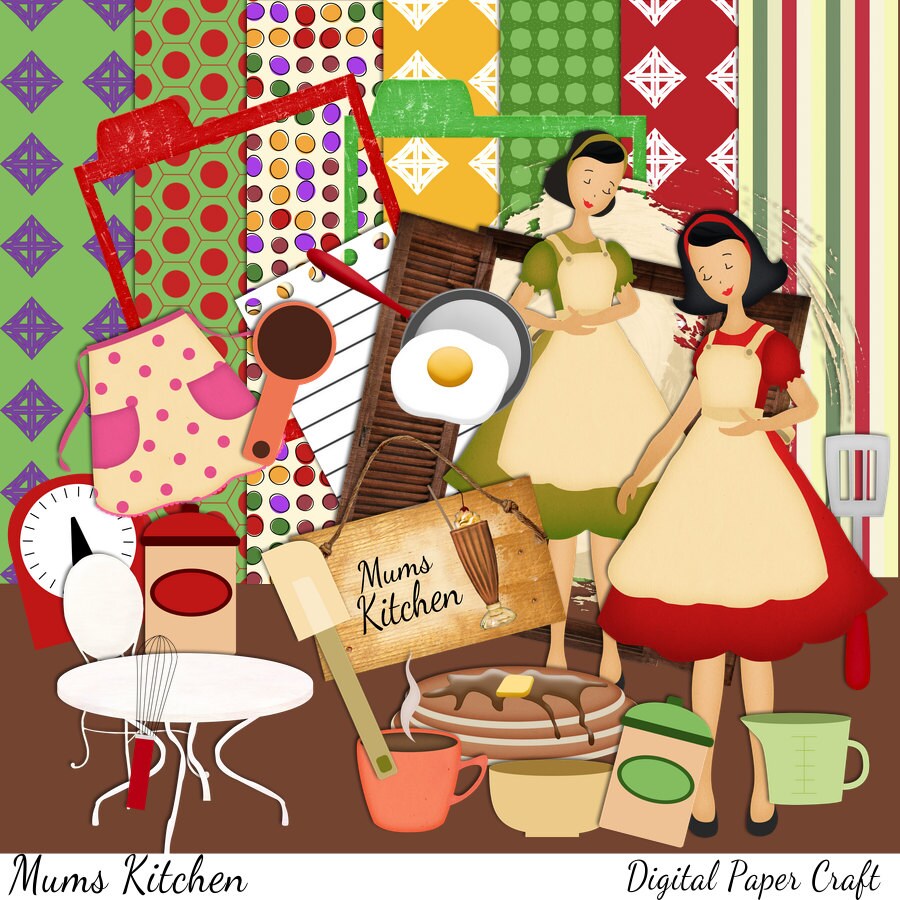 Kitchen Scrapbook Kit, Mum Scrapbook, Instant Download, Cooking ...
