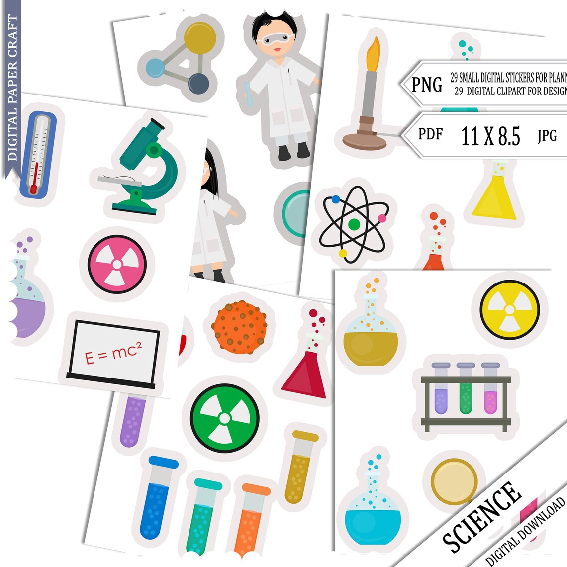 Science Clipart: Experiment & Chemistry Graphics School Project Kids ...