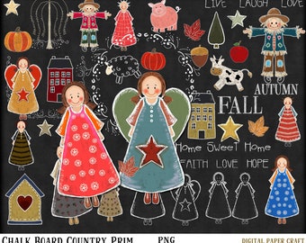 Primitive Country Clipart - Etsy