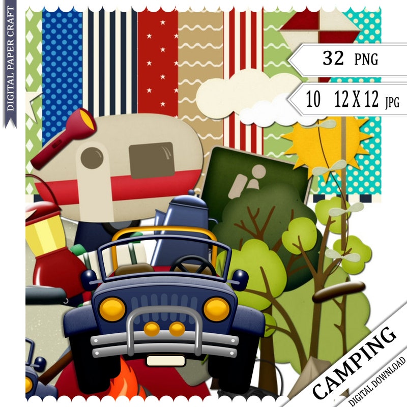 Camping Collage Pack - Etsy