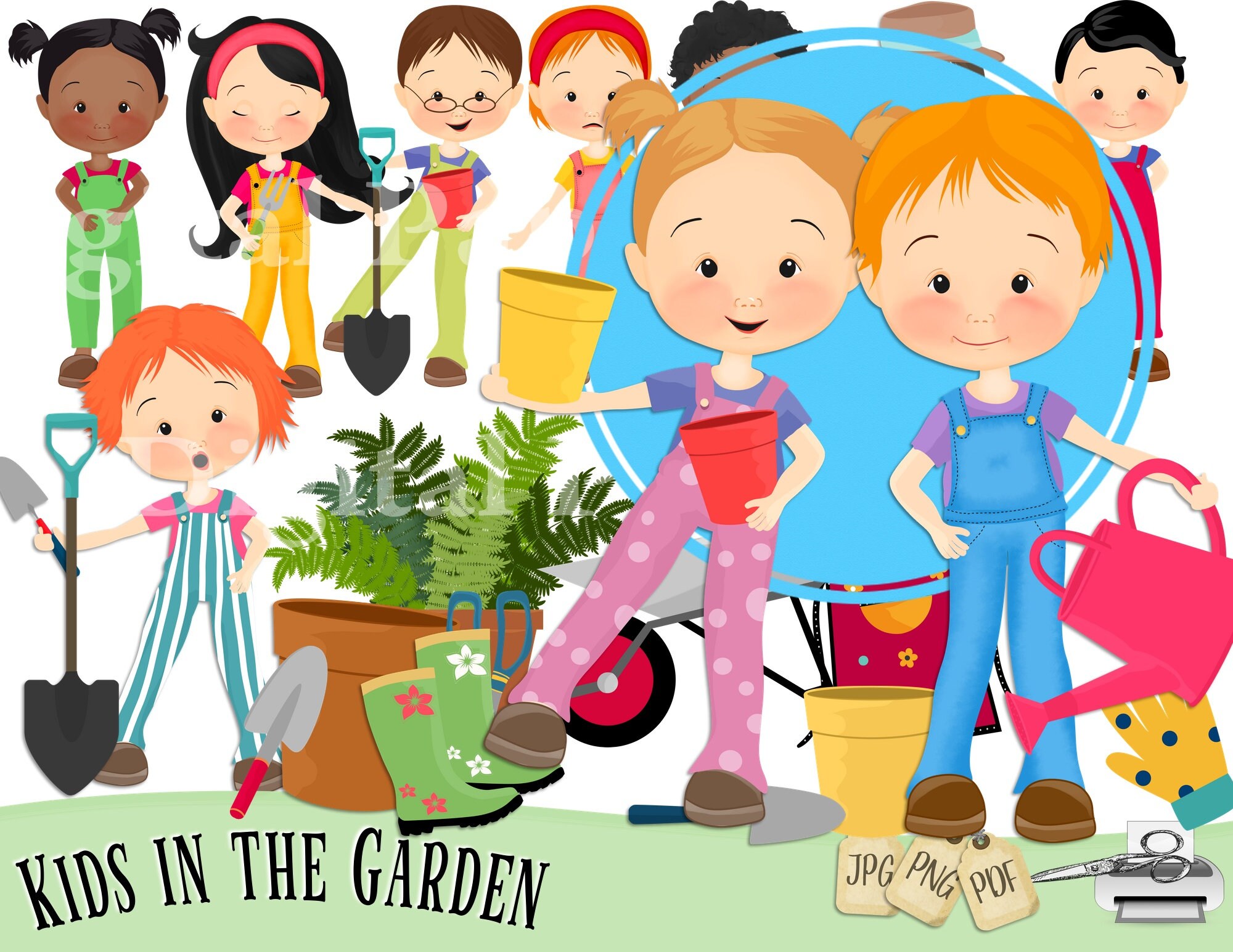 Gardening Clipart Children Clipart Clipart Planner - Etsy