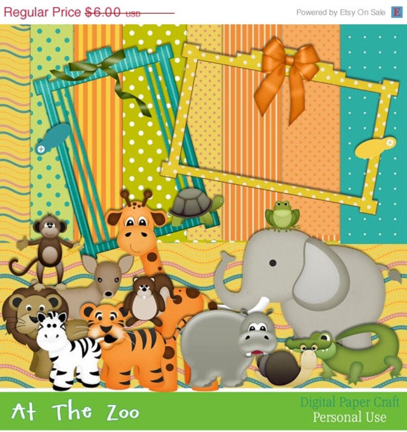 Zoo Scrapbook Kit Animal Scrapbook Kit Jungle Scrapbook - Etsy
