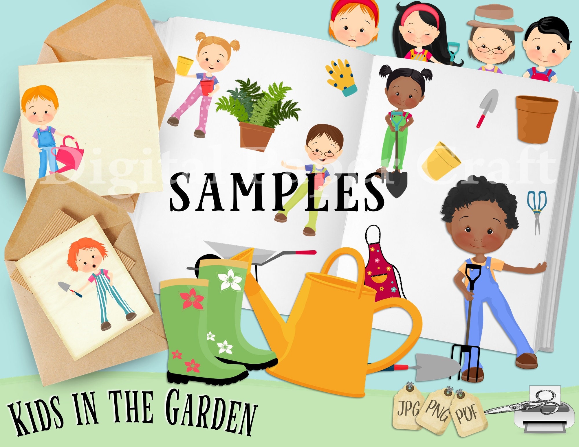 Gardening Clipart Children Clipart Clipart Planner - Etsy