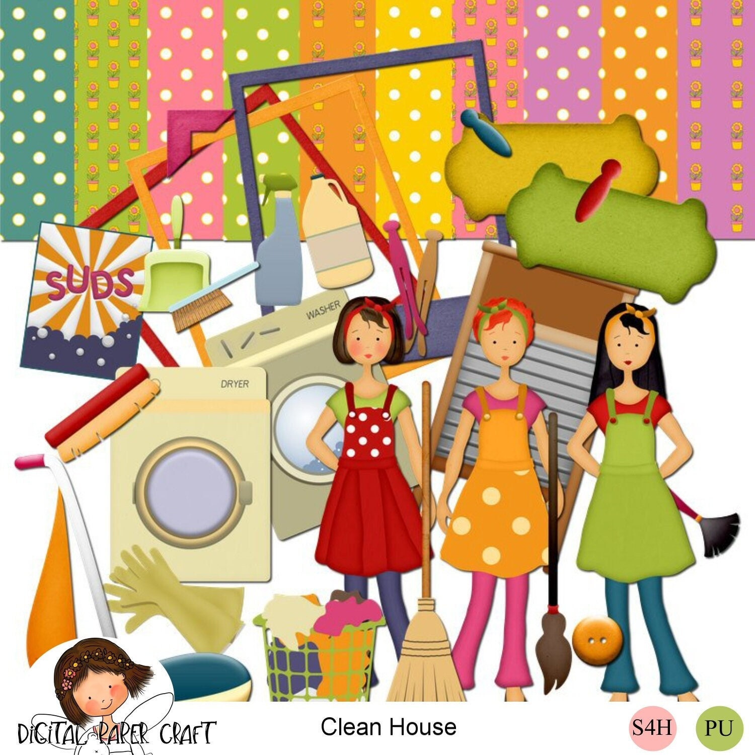 Cleaning Scrapbook, Housework Scrapbook, Digital Scrapbook, Instant ...