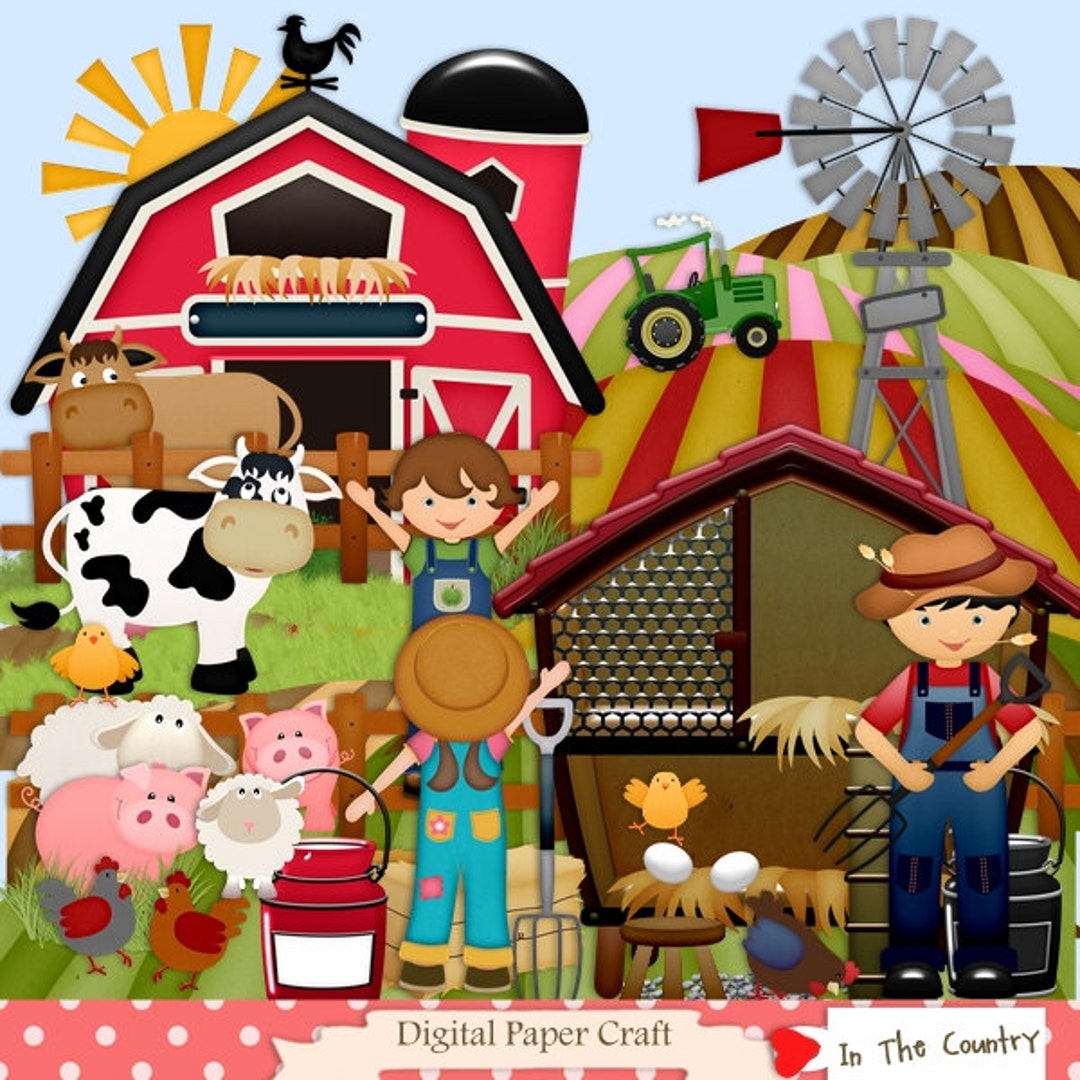 Animal Scrapbook Farm Scrapbook Outdoors Sheep Pig Cow - Etsy