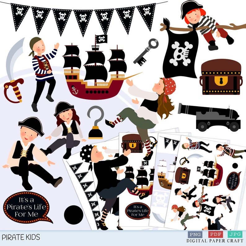 Pirate Clipart Pirates Clip Art Instant Download Pirate - Etsy