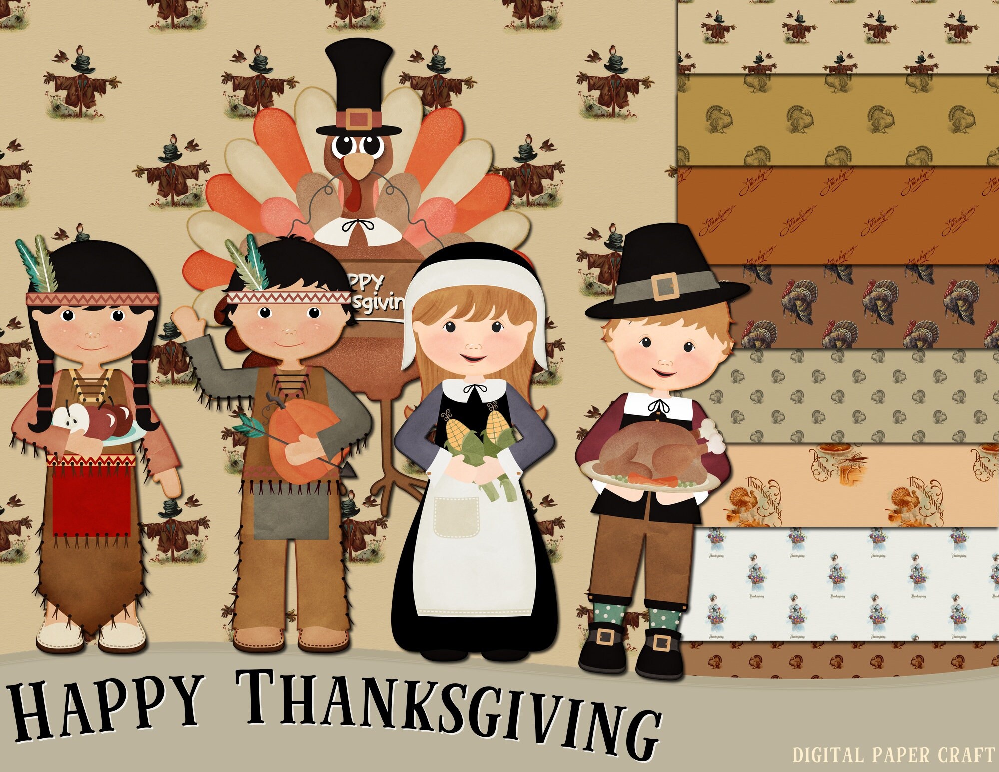 Thanksgiving Scrapbook Harvest Scrapbook Scrapbook Pilgrims - Etsy