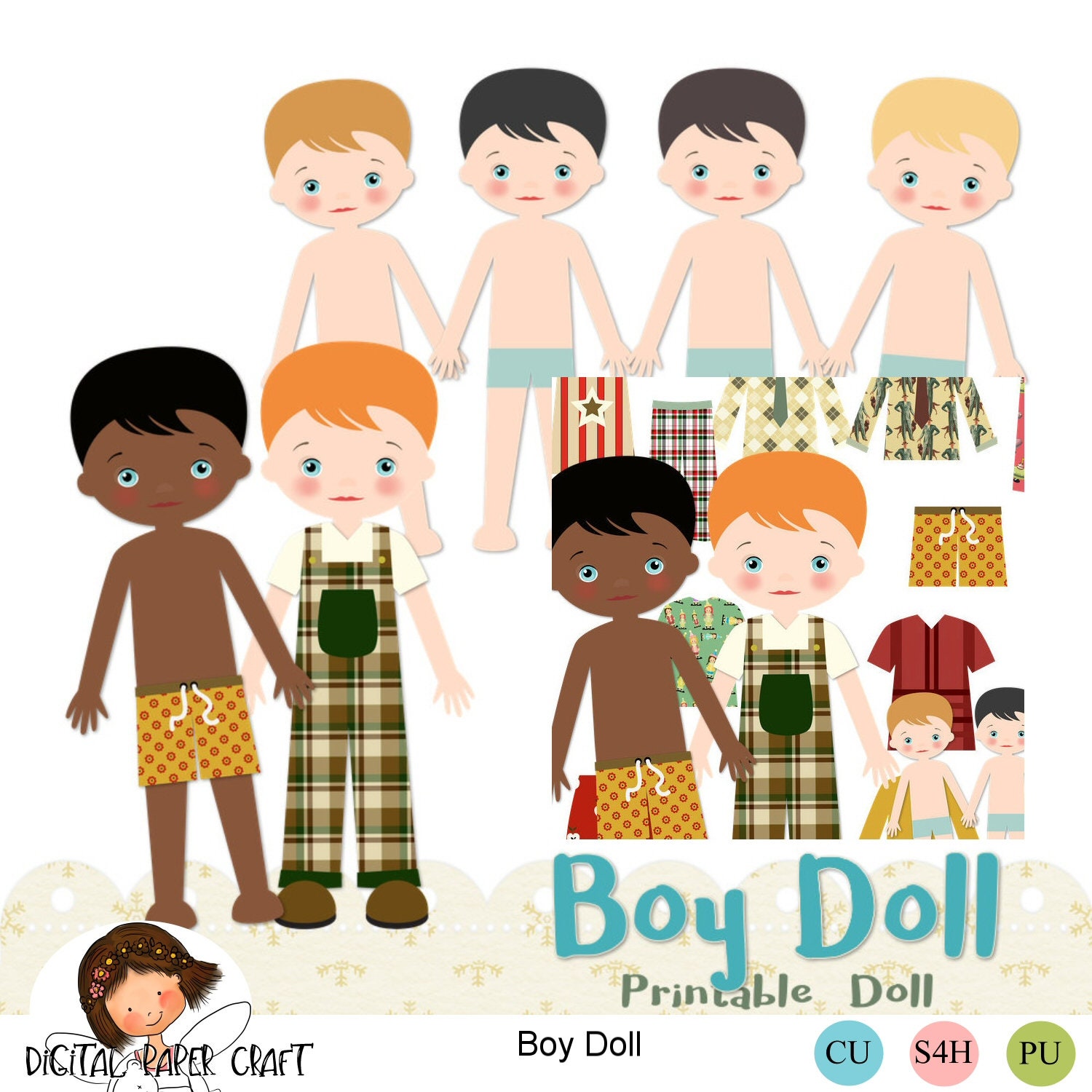 Paper Doll Digital Paper doll Cut out doll Printable doll | Etsy