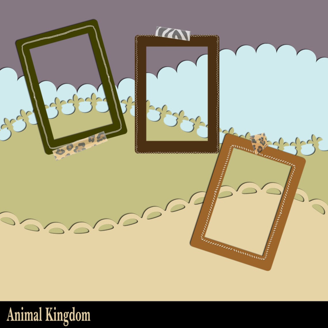 Jungle Animal Scrapbook Kit: Wild Animal Clipart, Gorilla, Giraffe ...