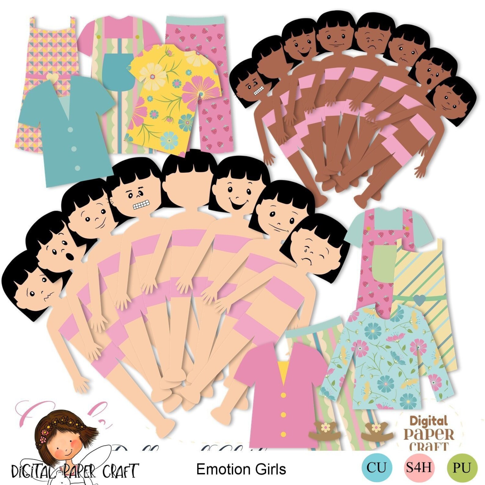 Emotion Clipart Doll Clipart Emotion Doll Clipart Instant - Etsy