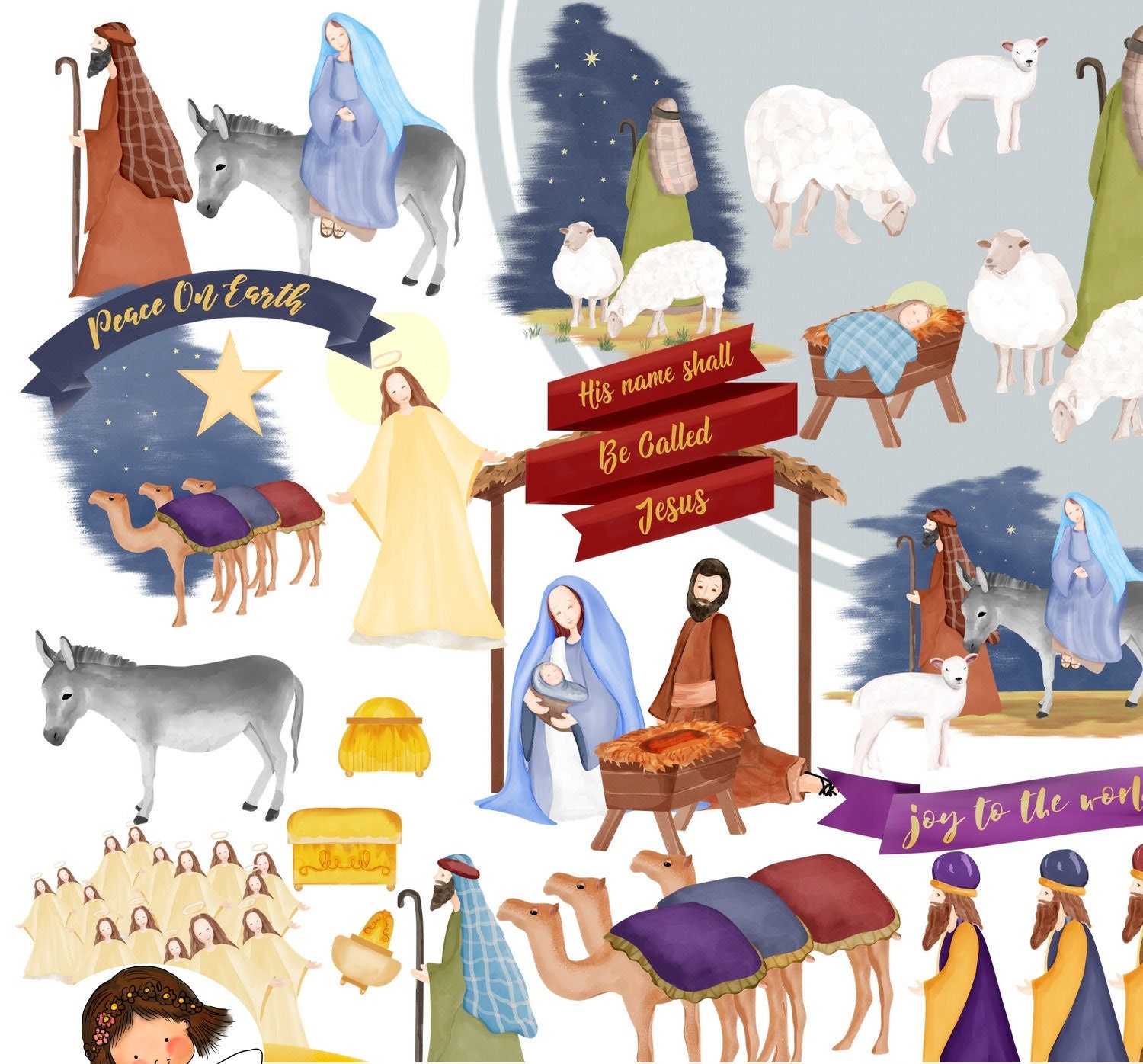 Clipart Nativity Characters To Cut
