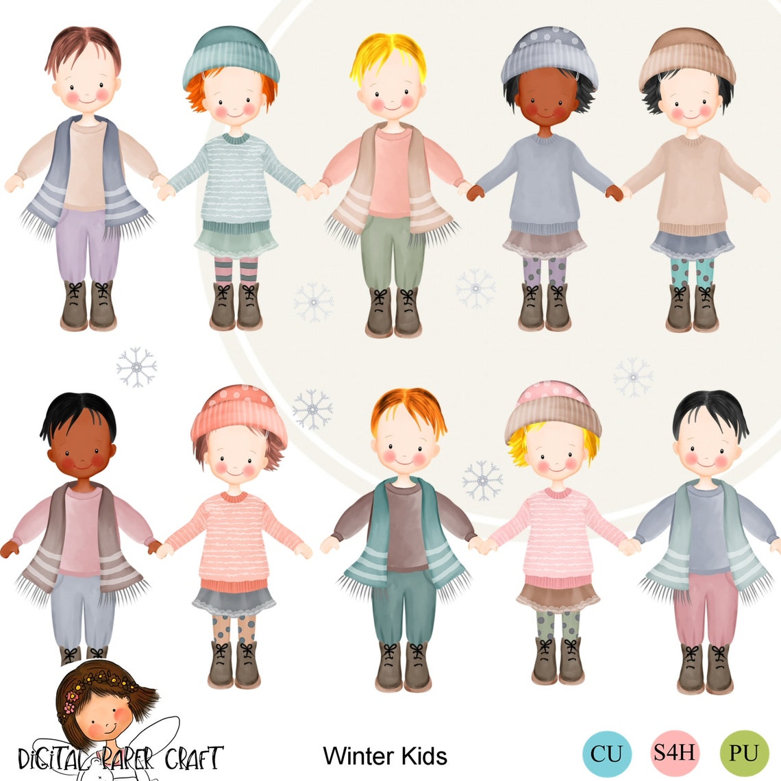 Watercolor Clipart Children Kids Clipart Birthday Clipart - Etsy