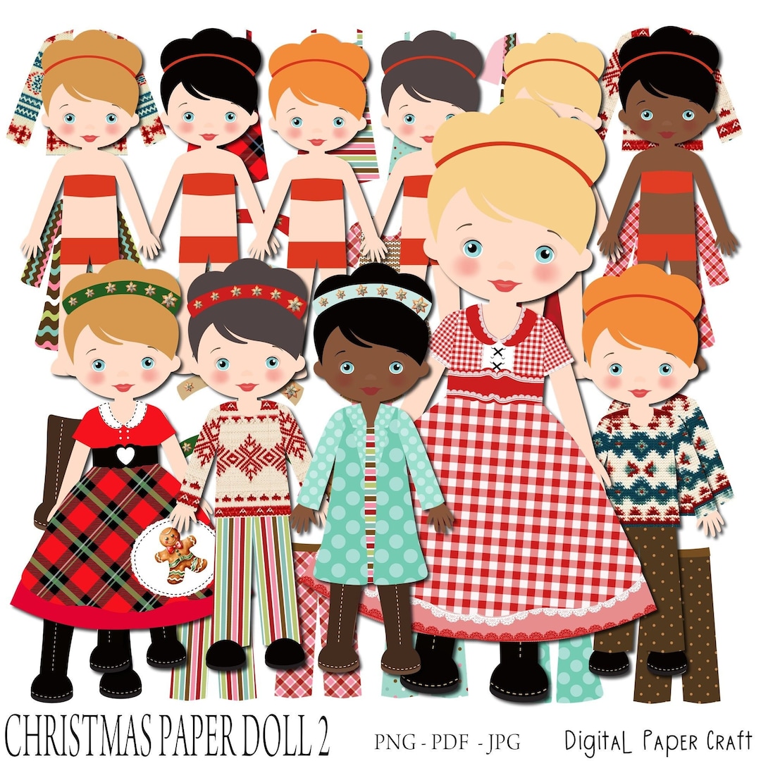 Printable Paper Doll, Christmas Doll, Winter Doll, Digital Paper Doll ...