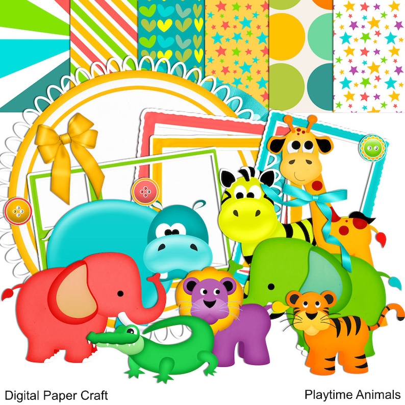 Animal Scrapbook Zoo Animal Zoo Scrapbook Instant Download - Etsy